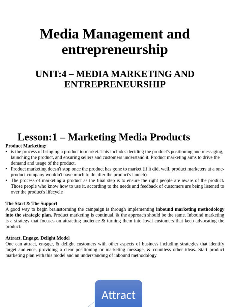 Unit4 Media Management - Gauri Gupta | PDF | Entrepreneurship | Marketing