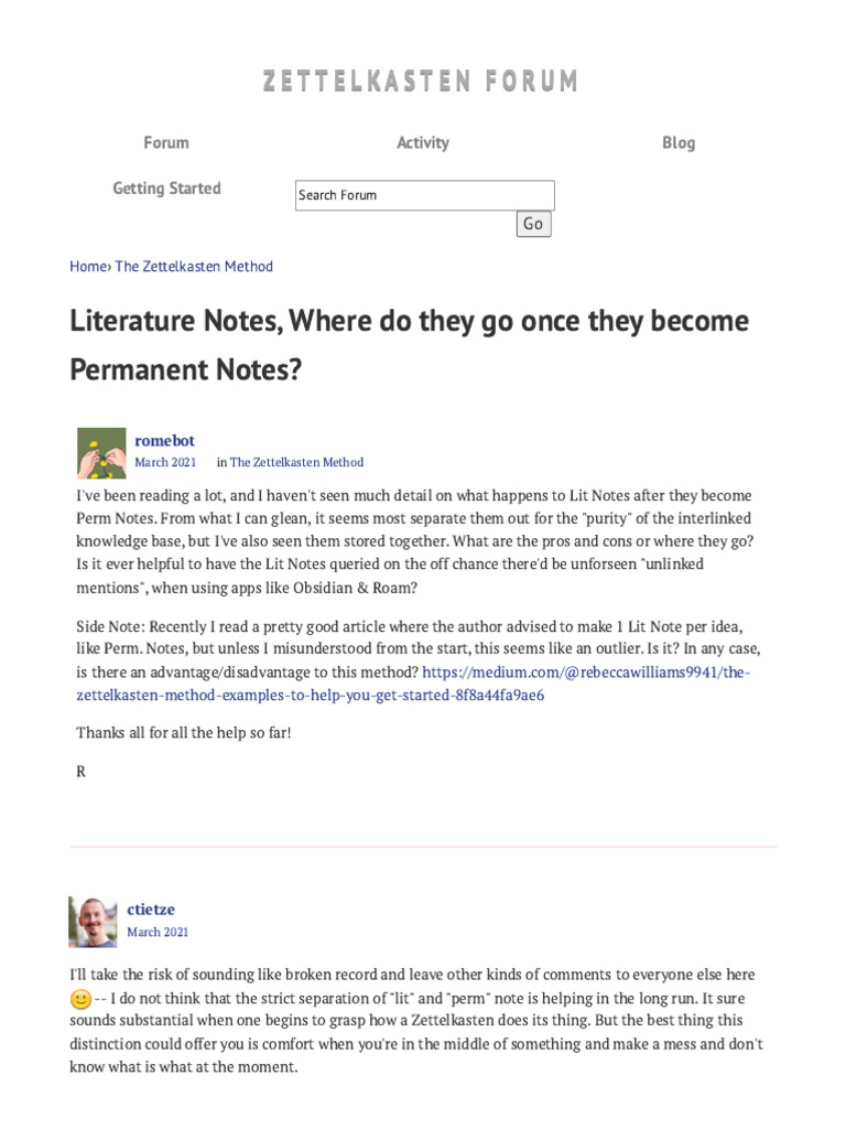 Literature Notes, Where Do They Go Once They Become Permanent Notes ...