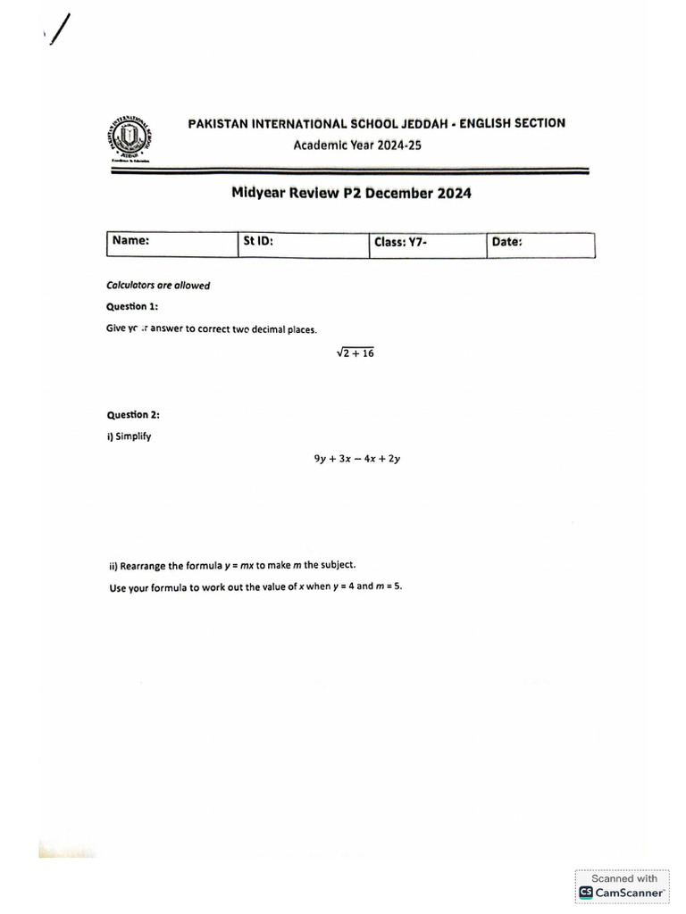 Maths P2 Review | PDF
