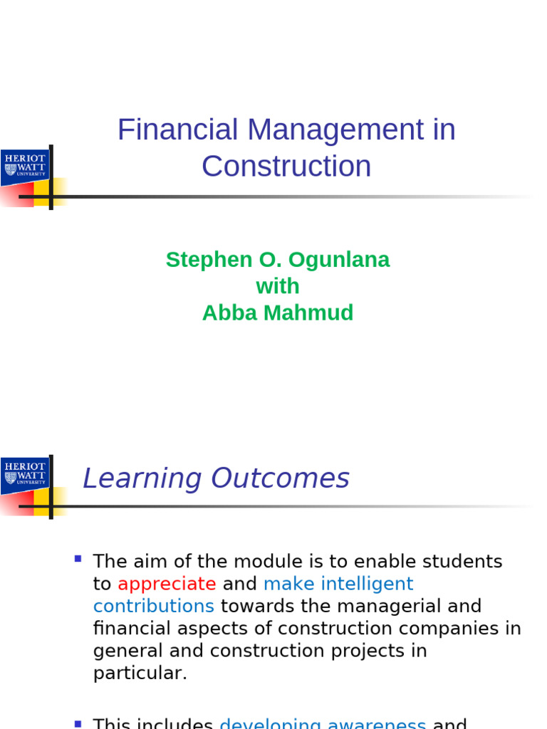CFM 0 - Introductory Lecture | PDF | Cost Accounting | Investing