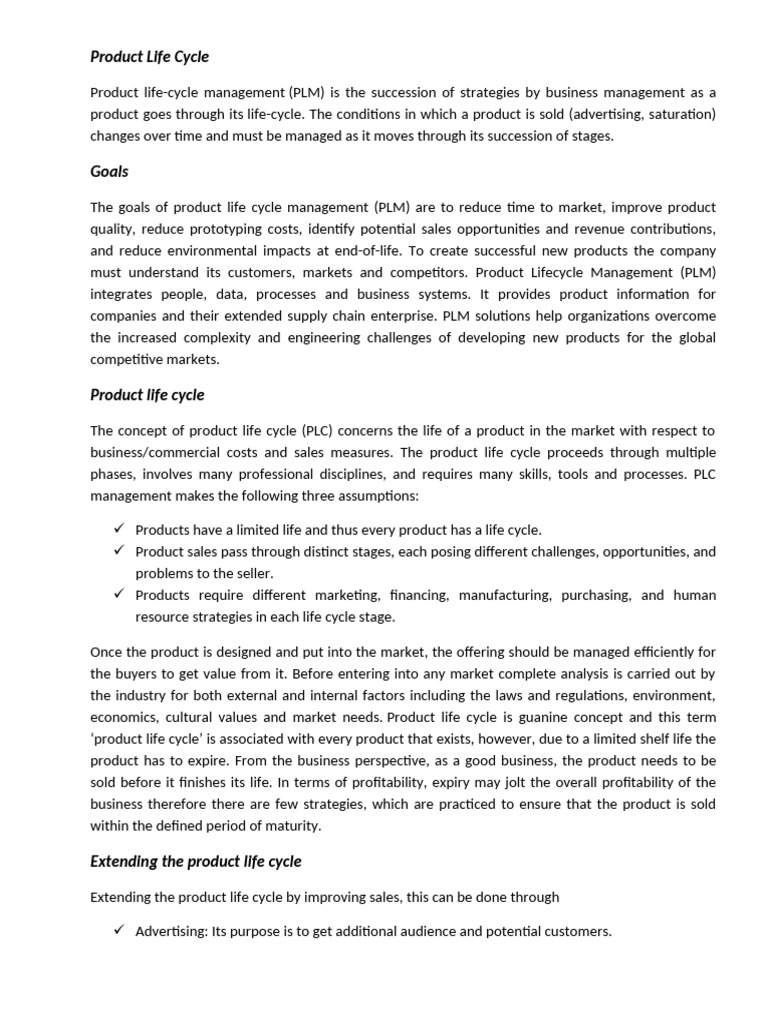 Product Life Cycle | PDF | Product Lifecycle | Market (Economics)