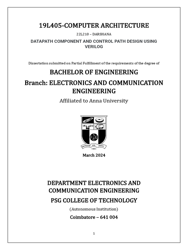 Computerarchitecture Verilog Code Pdf Hardware Description Language Computing