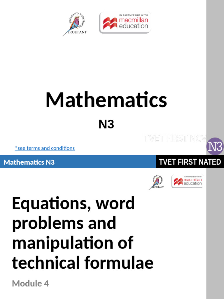 Tvet First Maths n3 Module 4 | PDF | Elementary Mathematics | Mathematical Analysis