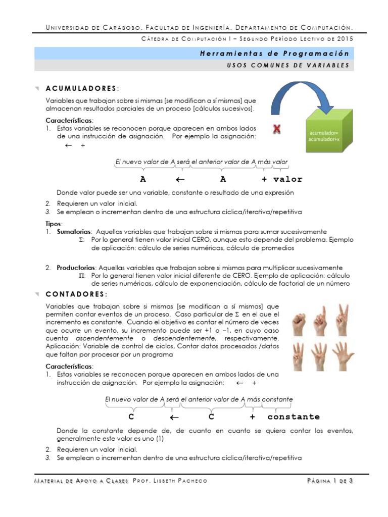 3 - Herramientas de Programacion RESUMEN | PDF | Variable (informática) | Porcentaje