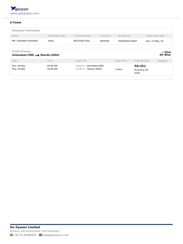 Flight Ticket | PDF | Aviation
