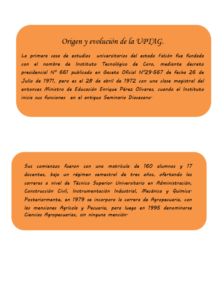 Origen y Evolución de La UPTAG | PDF