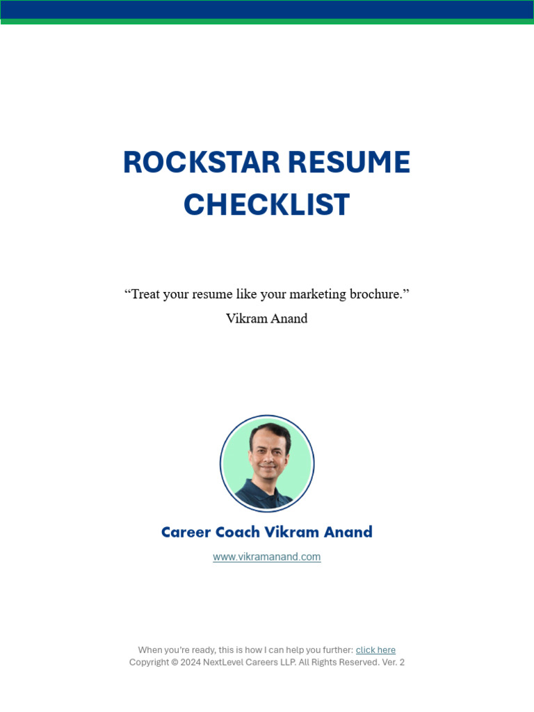 Rockstar Resume Checklist | PDF | Résumé