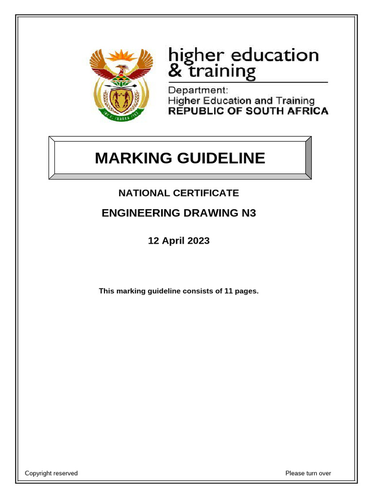 N3 Engineering Drawing Marking Guide | PDF