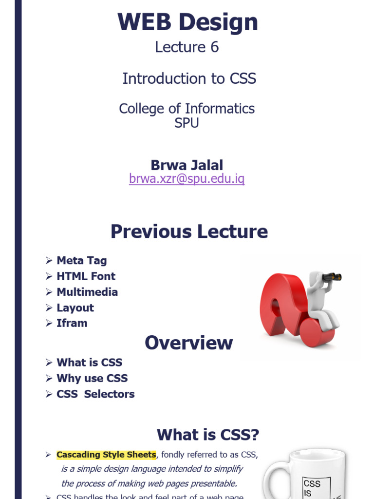 CSS Basics for Informatics Students | PDF | Html | World Wide Web
