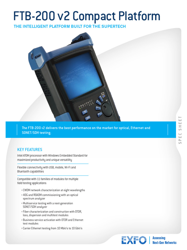Exfo_FTB-200-angHR[1] | PDF | Wavelength Division Multiplexing | Usb