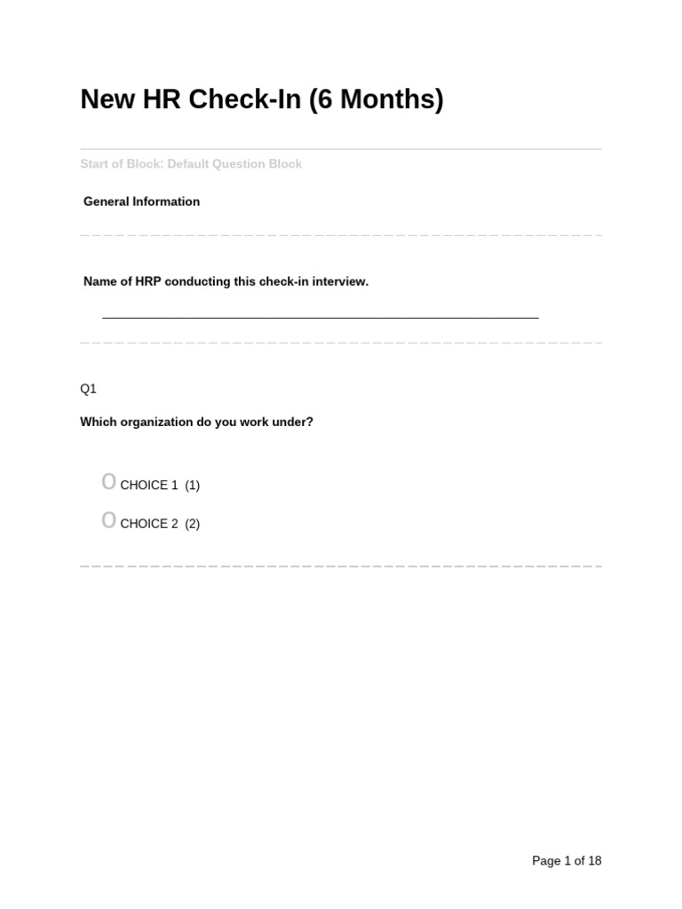 HR Check-In 6 Months (1) | PDF | Social Psychology | Organizational ...