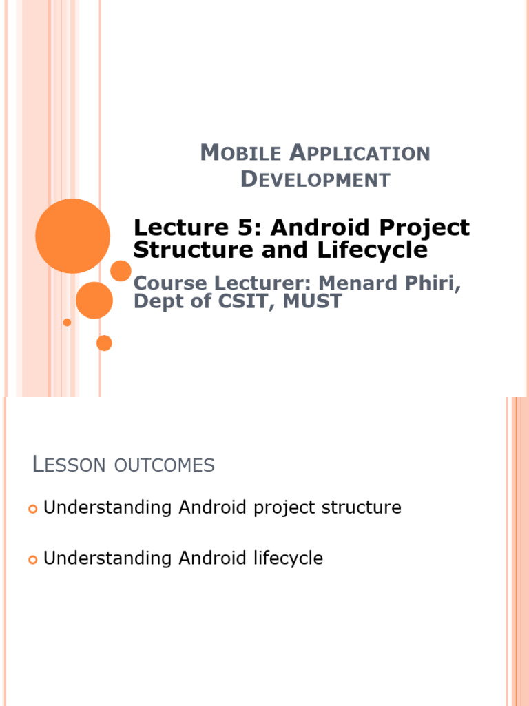 Android Project Structure And Lifecycle Pdf Android Operating System Computing