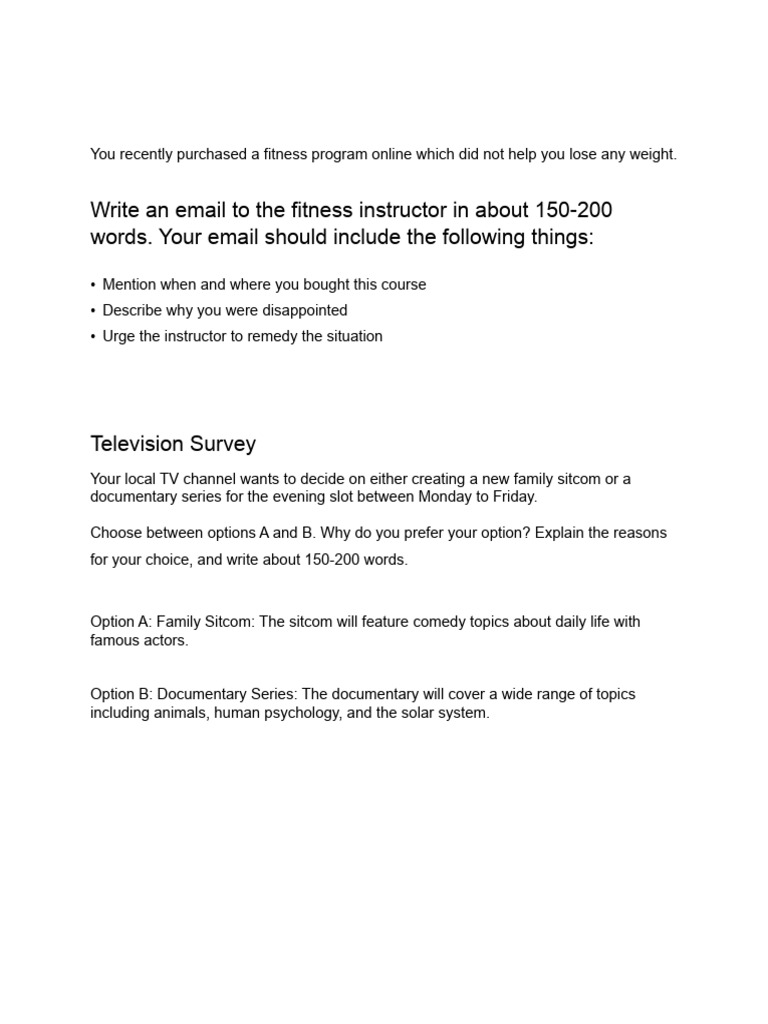 Writing Test 6 | PDF