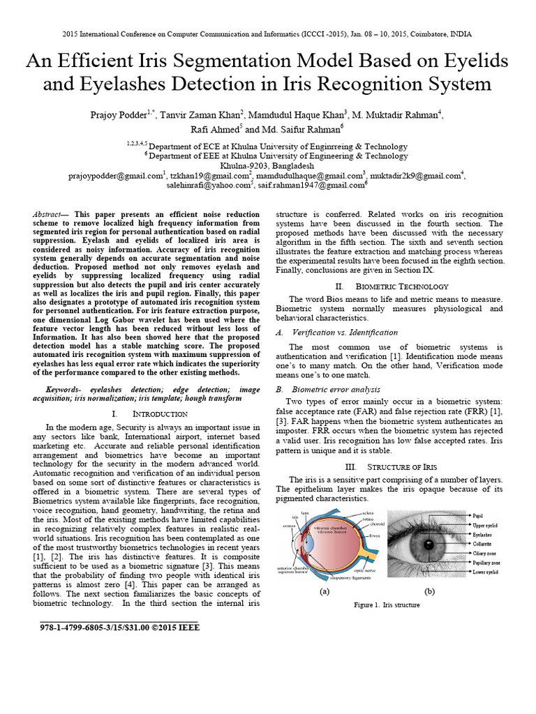 podder2015 | PDF | Biometrics | Image Segmentation