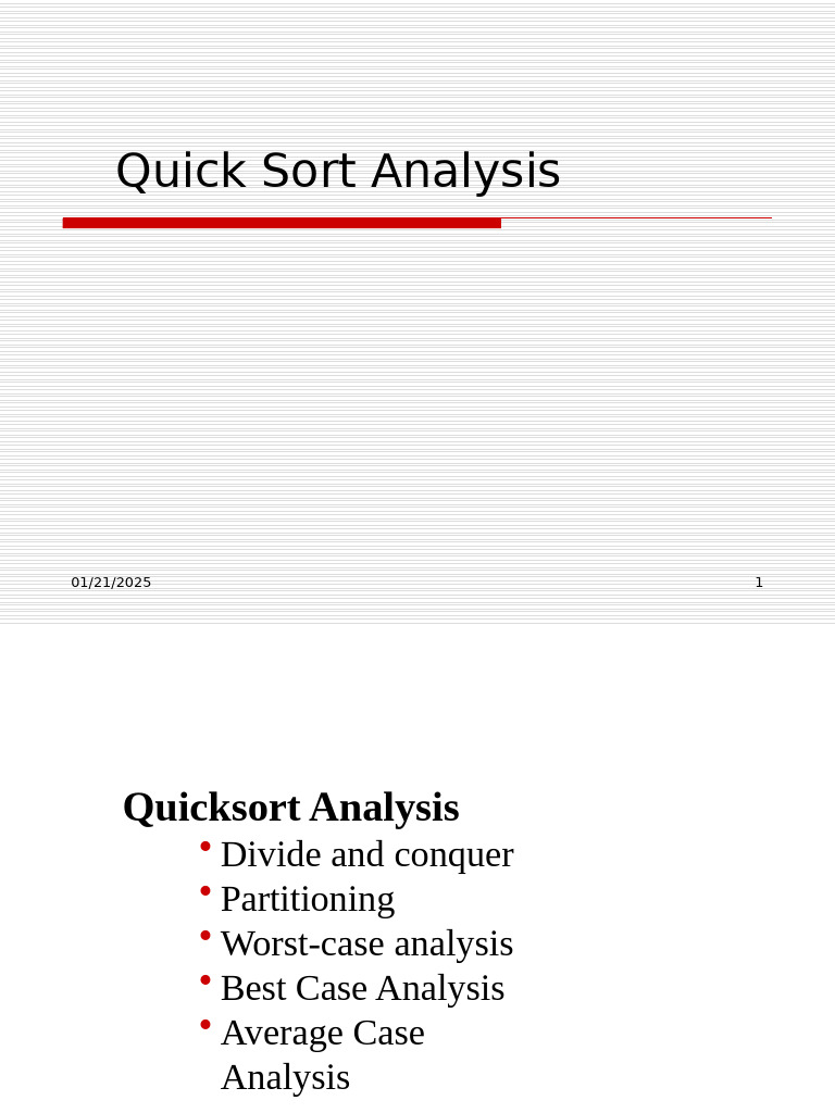 7. Quick Sort Analysis | PDF | Algorithms | Combinatorics 7. Quick Sort Analysis | PDF | Algorithms | Combinatorics