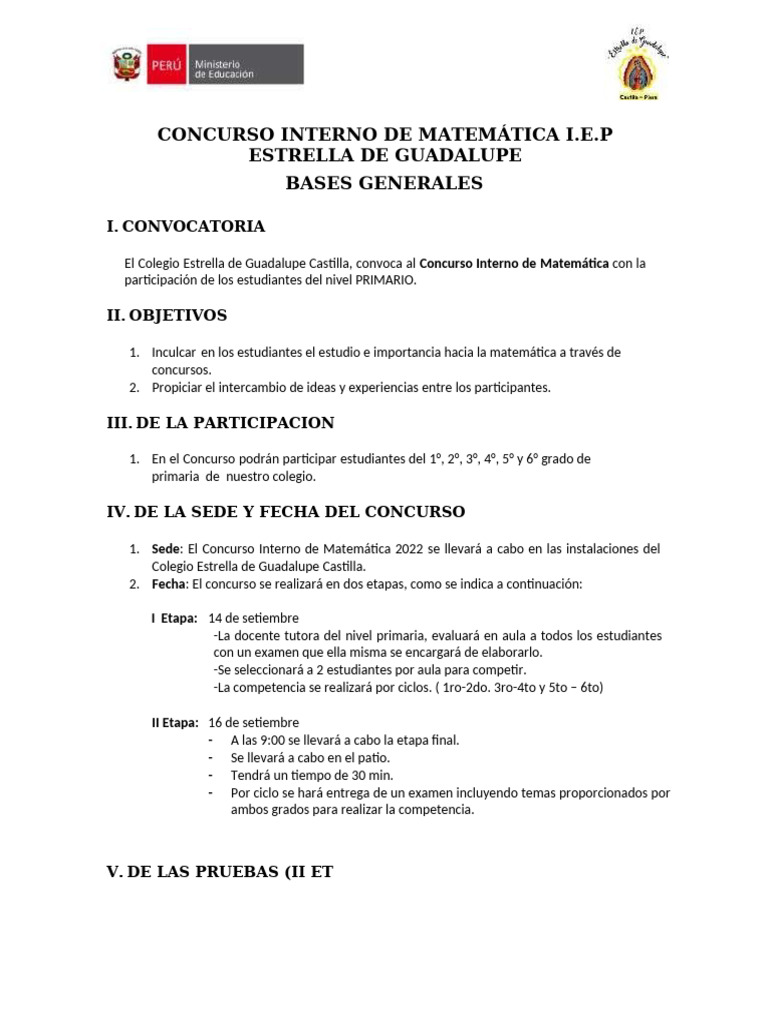 Concurso de Matemática Primaria 2022 | PDF