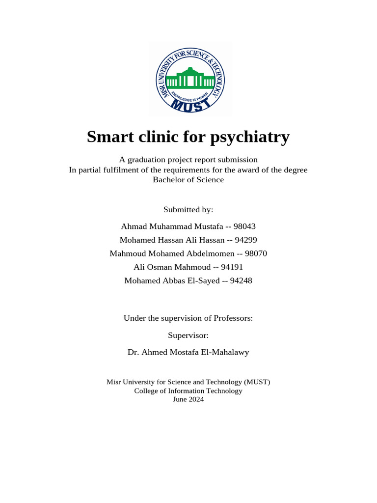 Smart Clinic For Psychiatry Semianr 3 Thesis | PDF | Cognitive ...