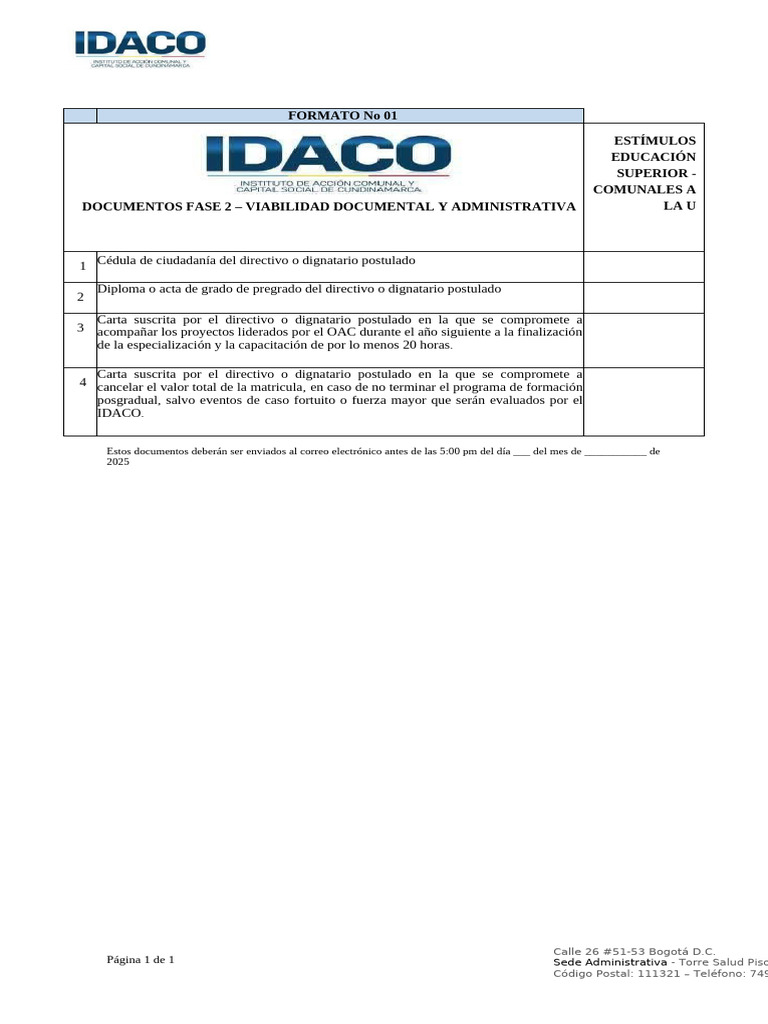 8 Formato 01 Documentos Fase 2 | PDF