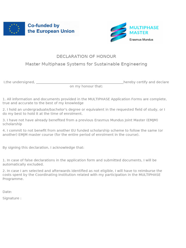 Declaration of Honour | PDF