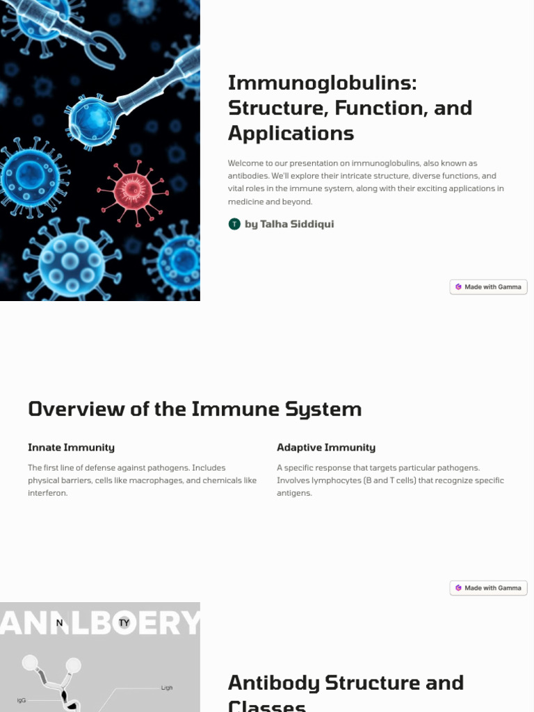 Immunoglobulins: Structure & Applications | PDF | Antibody | Immune System