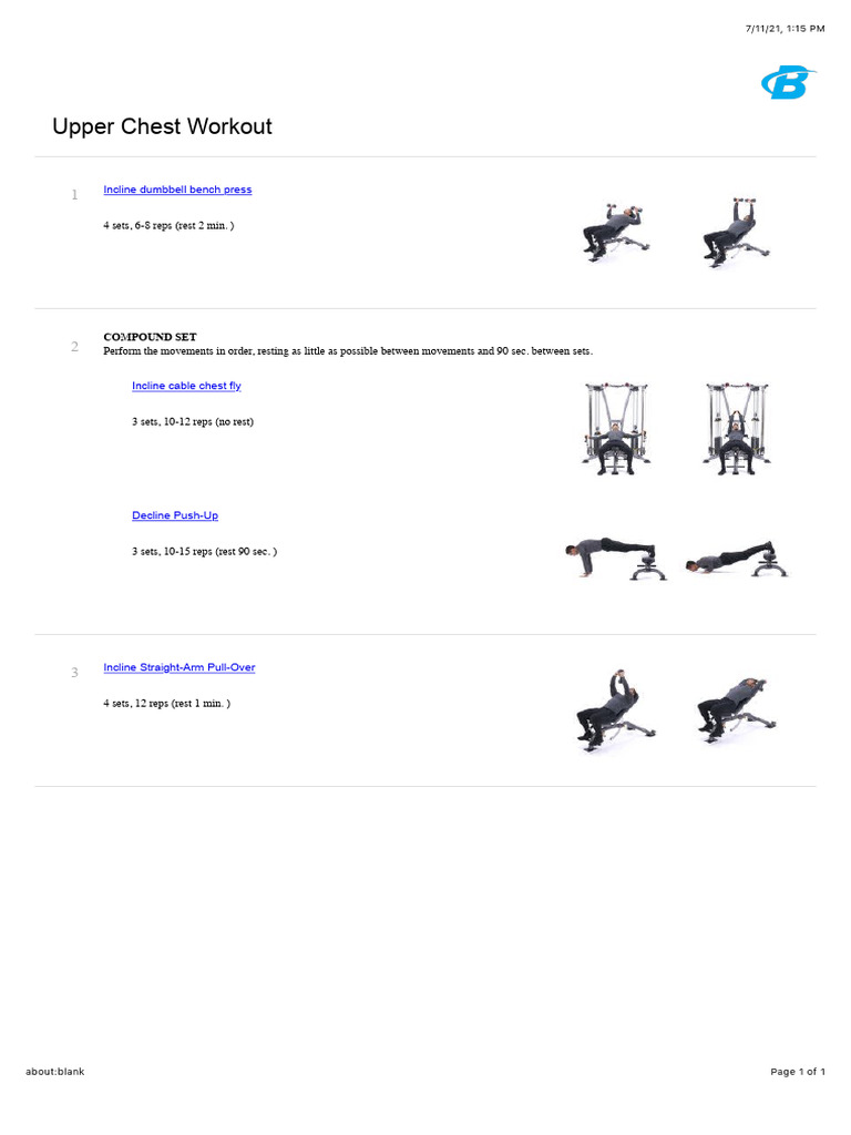 Upper Chest Workout Routine Guide | PDF