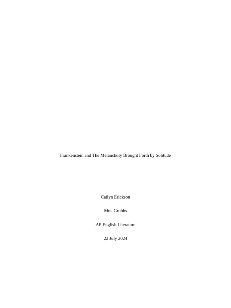 Frankenstein Research Paper-Final Draft | PDF | Frankenstein | Mary Shelley