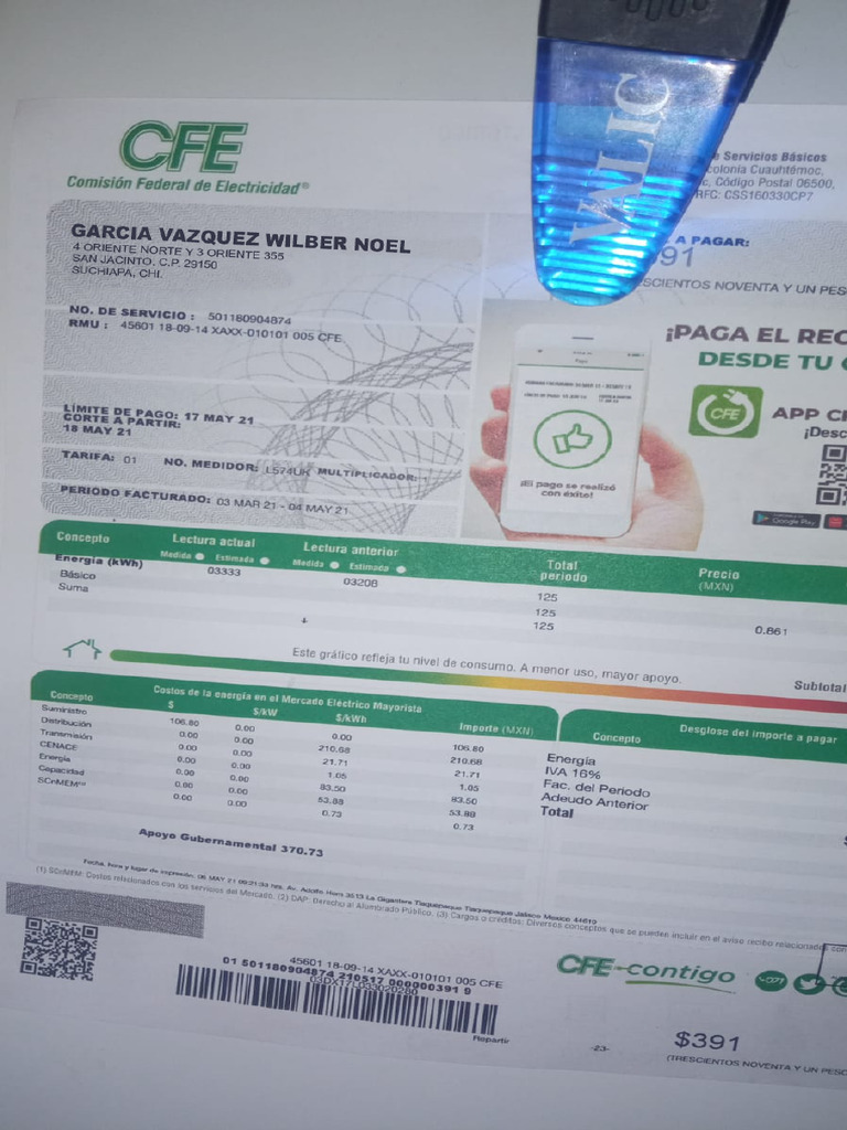 Comprobante Cfe | PDF