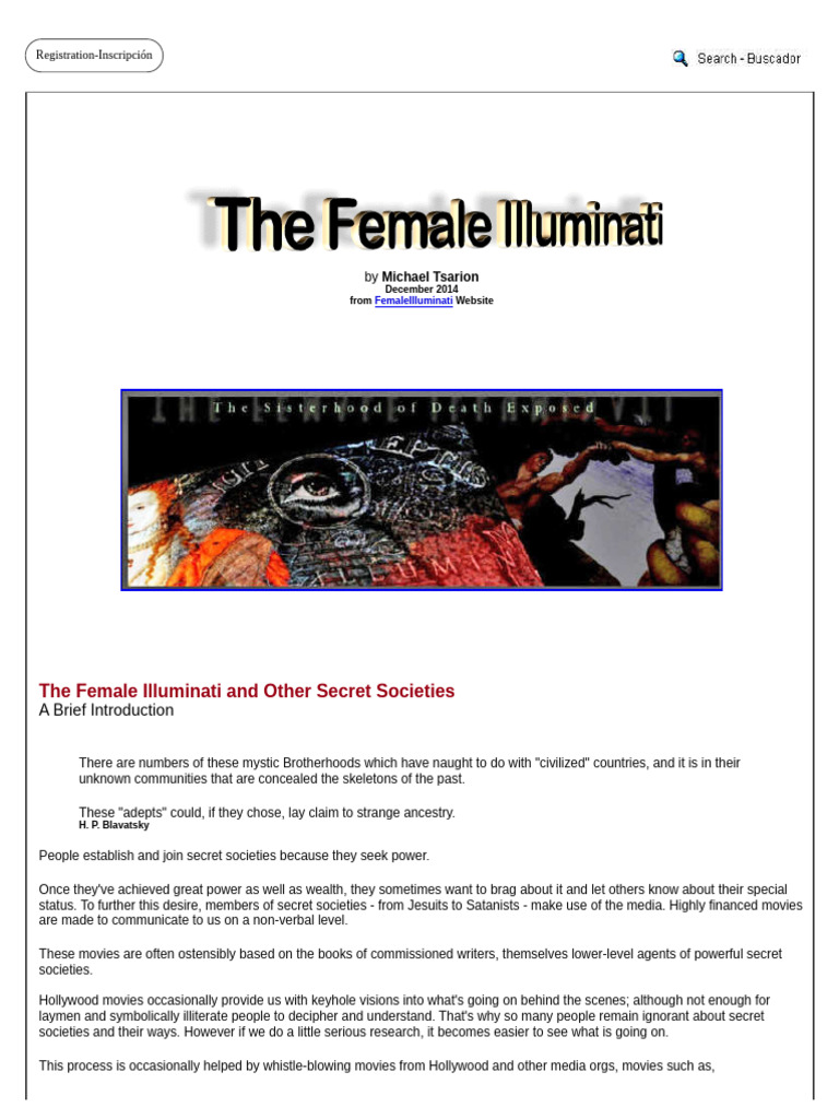 Female Illuminati and Secret Societies | PDF | Freemasonry | Illuminati