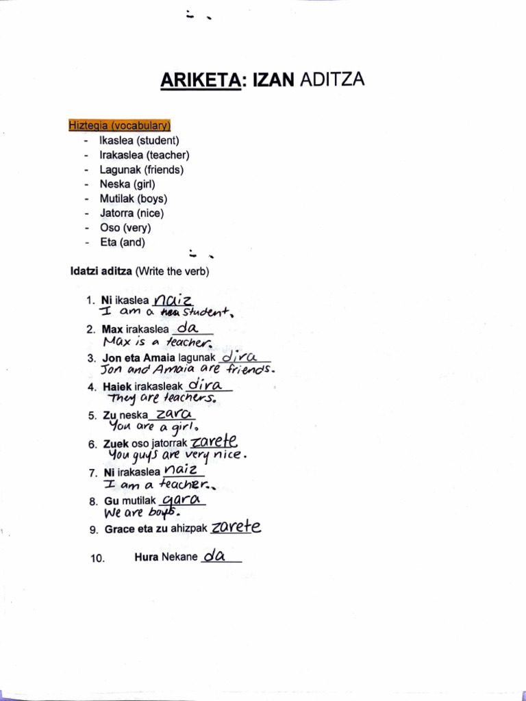 Ariketa - Izan Aditza | PDF