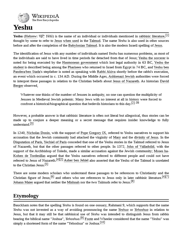 Yeshu talmud jesus boiling in excrement | PDF | Jews And Judaism