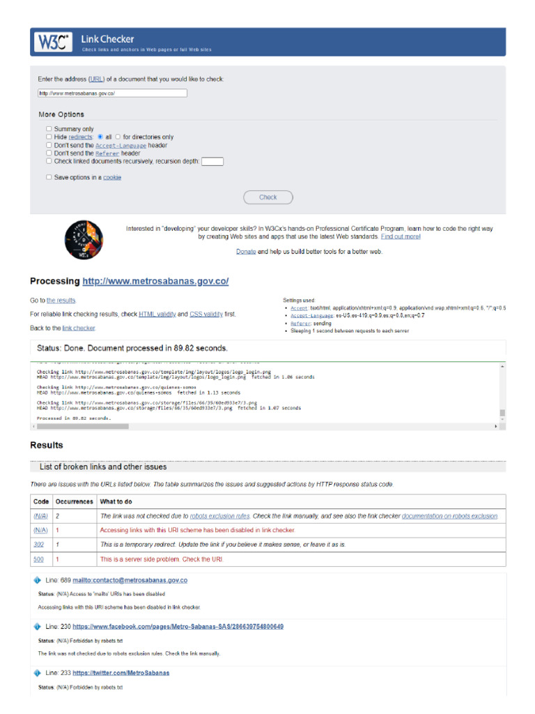 w3c Link Checker | PDF