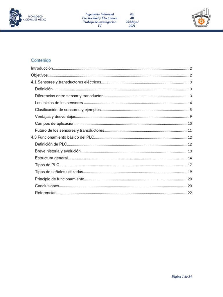 Sensores, Transductores y PLC: Guía Esencial | PDF | Relé | Controlador ...