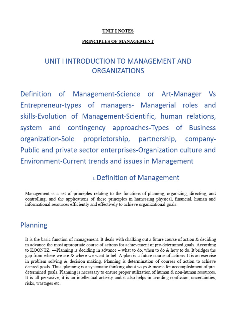 Unit i Notes Pom.docx | PDF | Corporations | Sole Proprietorship