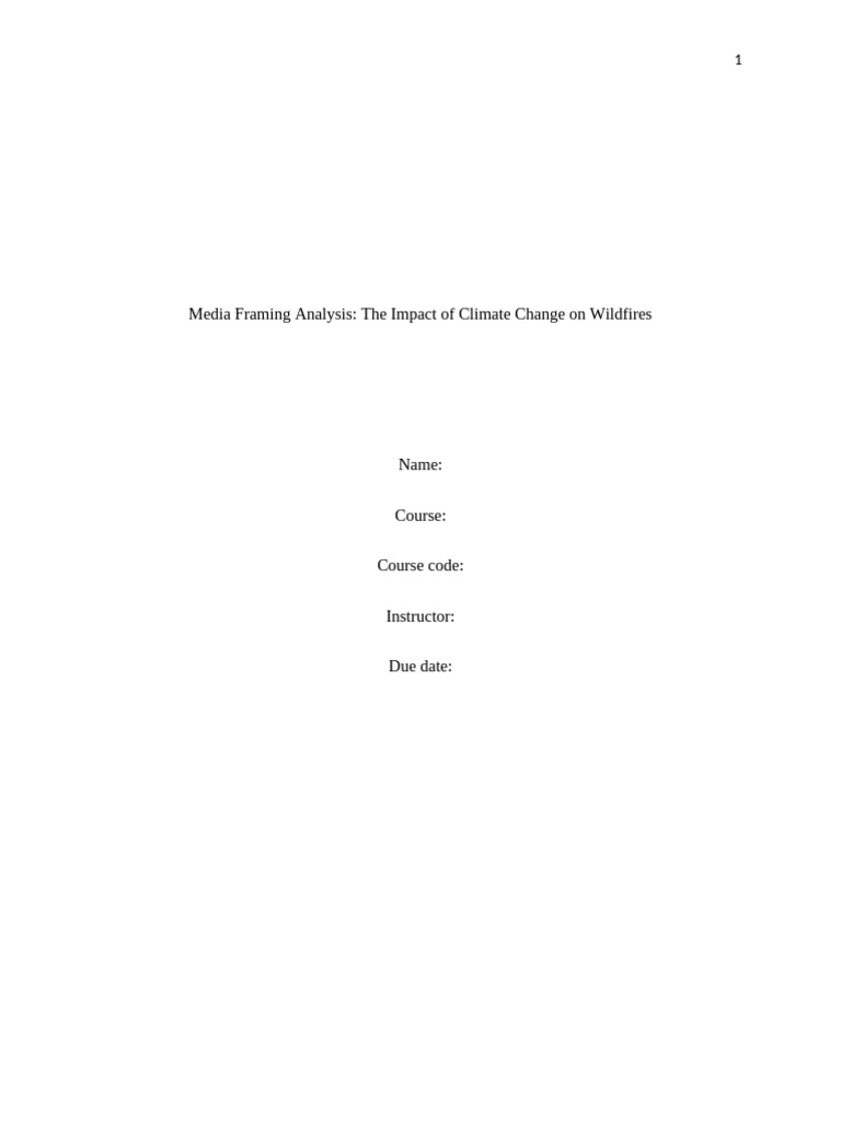 Media - Framing - Analysis Complete | PDF | Wildfire | Climate Change