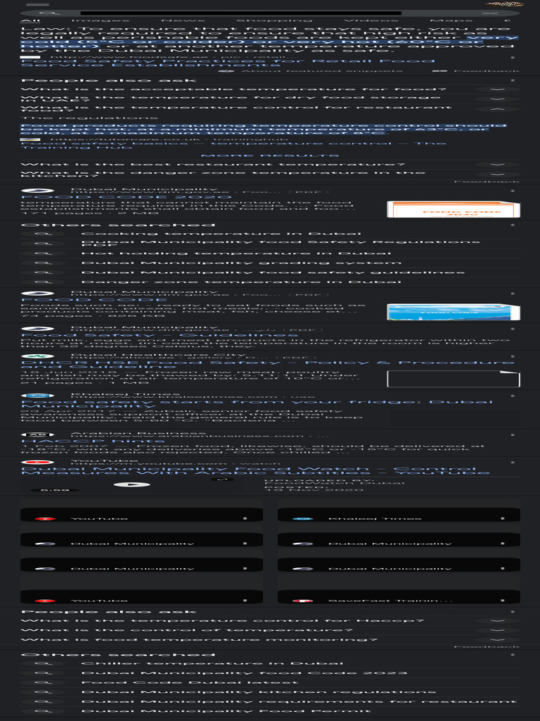 Dubai Municipality Food Temperature - Google Sear 2 | PDF | Food Safety ...