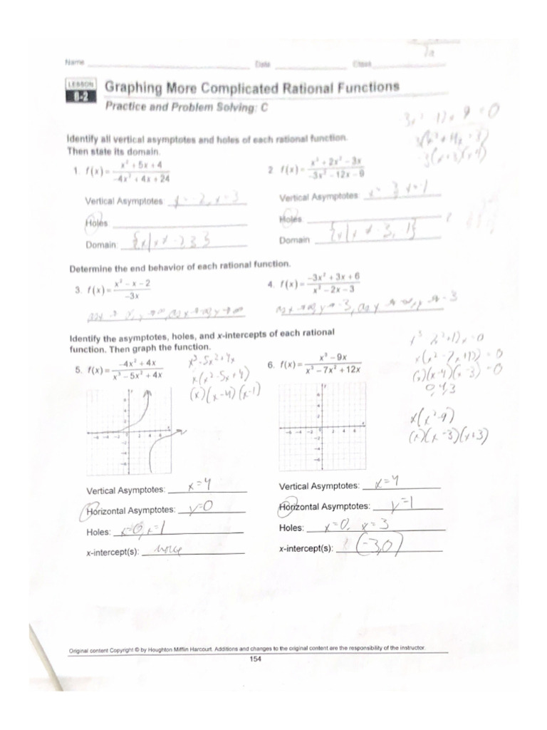 Determine the end behavior of each rational function, | PDF
