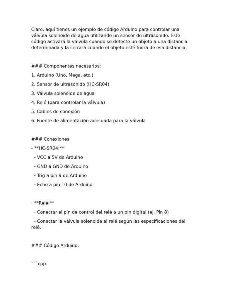 solenoide con Arduino | PDF | Arduino