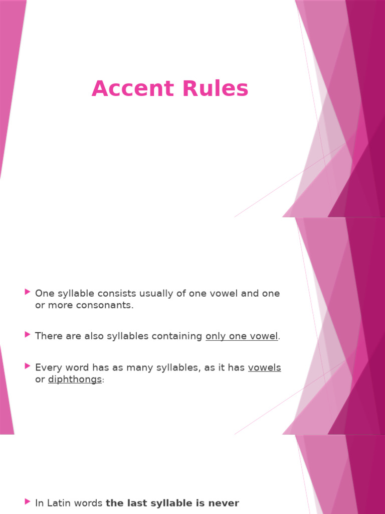 The Accent rules | PDF