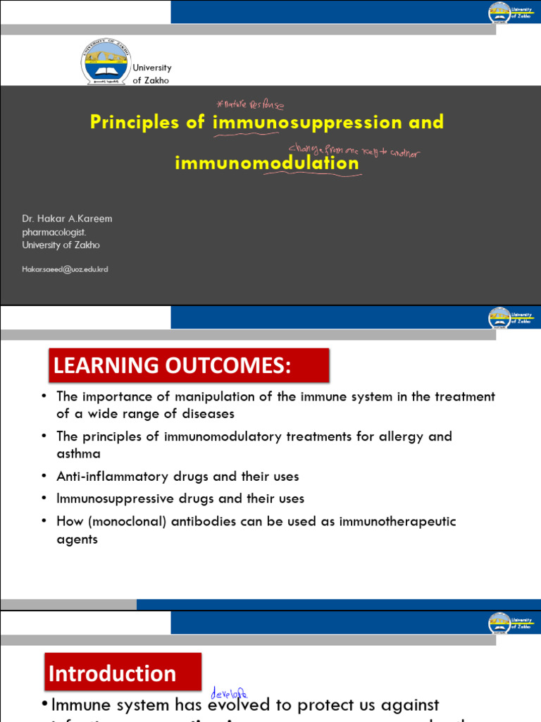 Immunosuppression and Immunomodulation Principles | PDF | Nonsteroidal ...