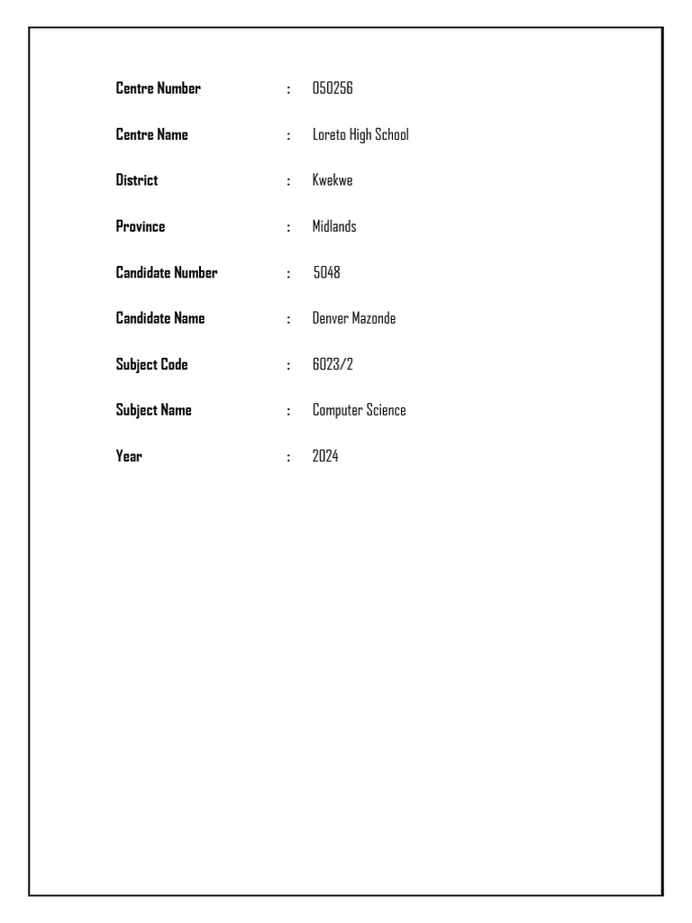 Computer Science ZIMSEC Nov 2023 | PDF | Databases | Sql