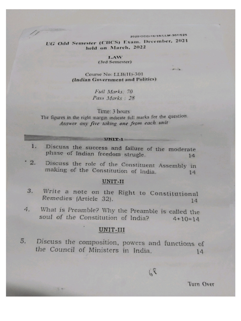 3rd semester Question papers 2021 | PDF