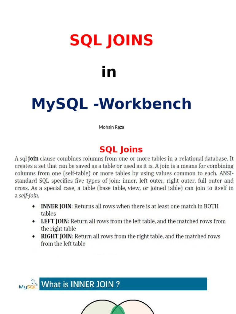 MySQL SQL Joins Explained | PDF