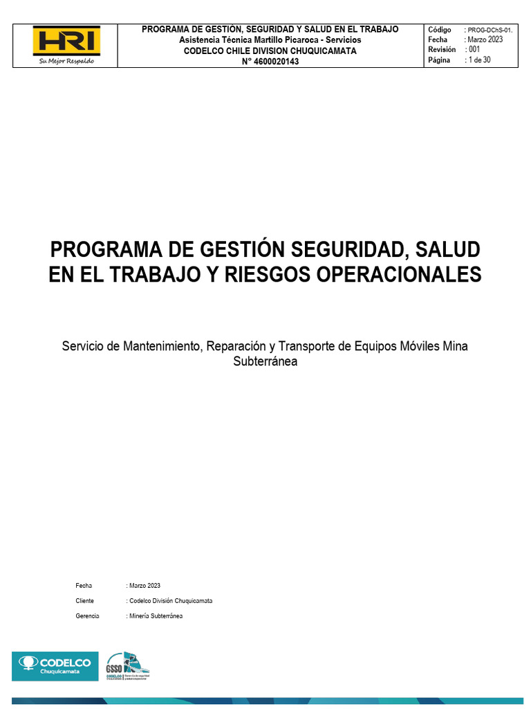 PLAN SSO DCH 2023_ REV 001 HRI | PDF | La seguridad informática | Seguridad