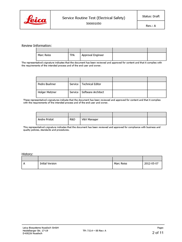Leica CM1860 Electrical Safety Test Guide | PDF | Electromagnetism ...