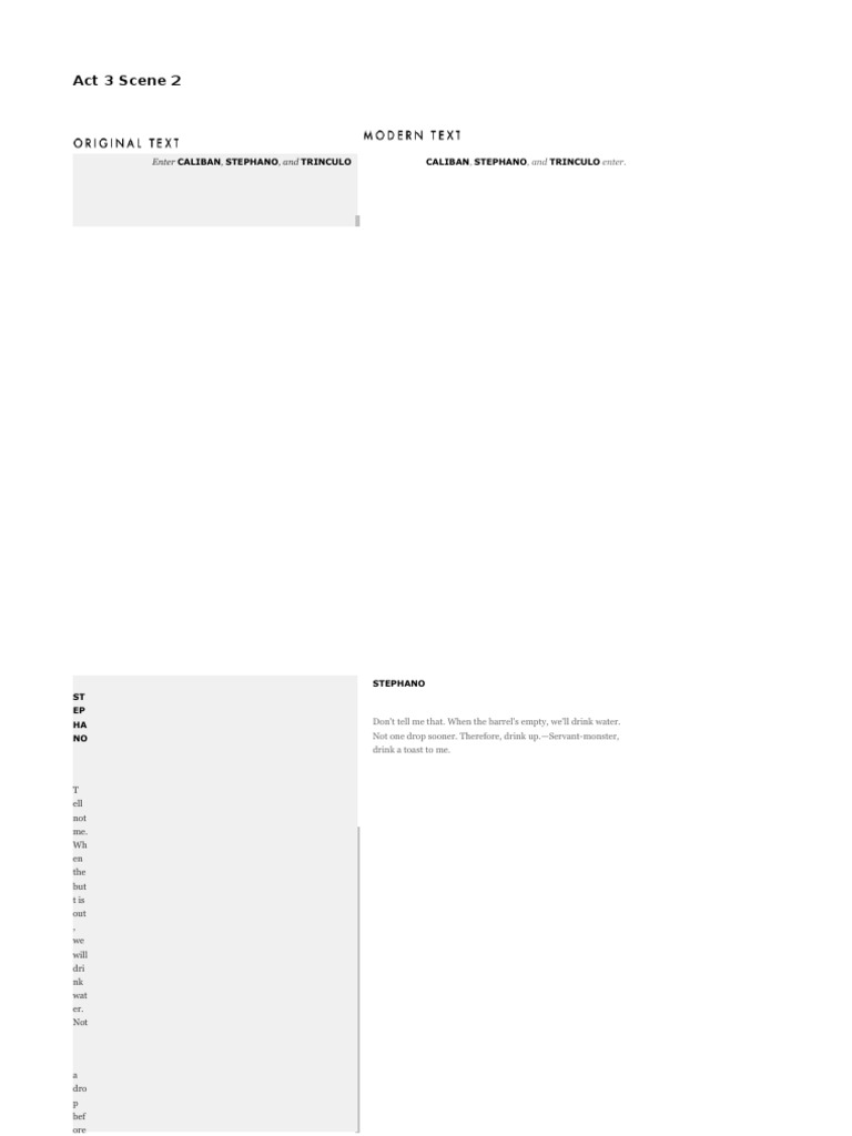 Tempest Act 3 Scene 2 | PDF | The Tempest | Shakespearean Characters