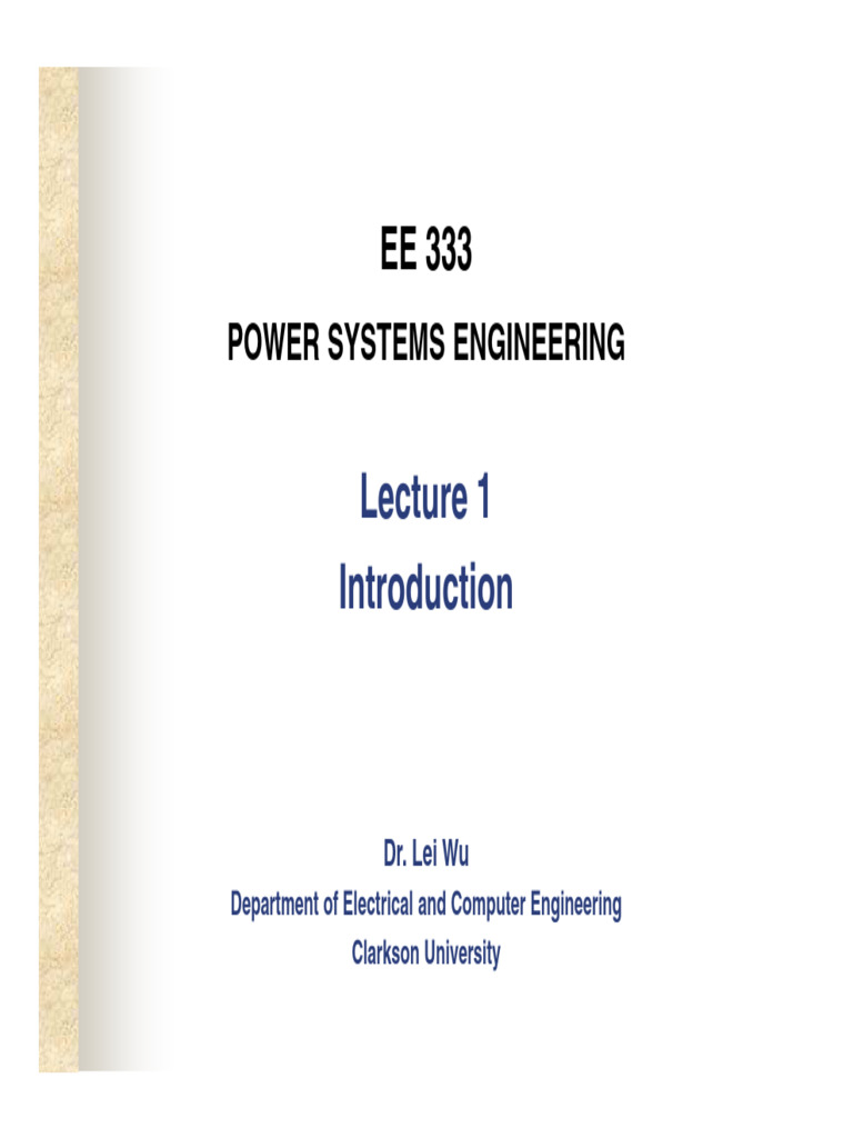 Power Systems Engineering Course Overview | PDF | Electric Power ...