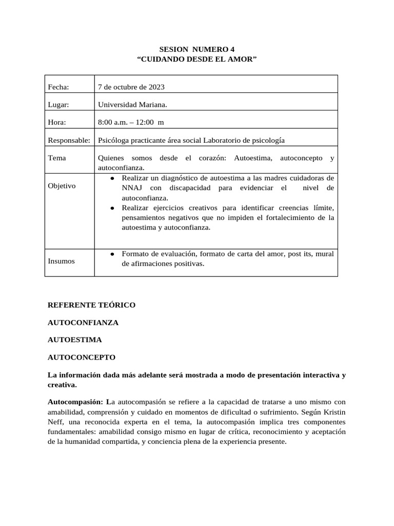 Sesion 4 Batuta Vja | PDF | Autoestima | Pensamiento