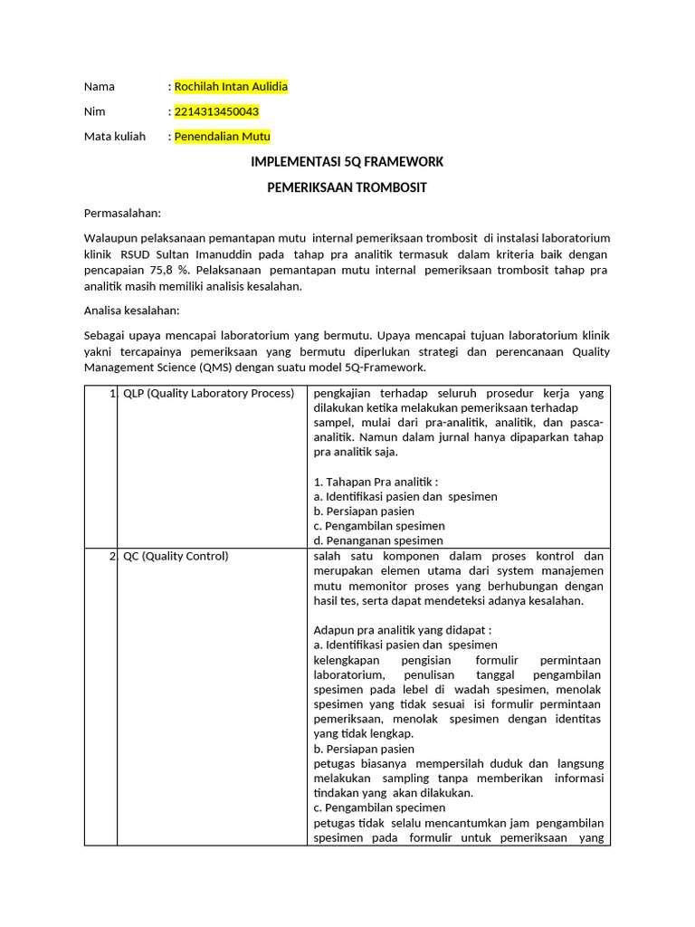 Pengendalian Mutu-Rochilah Intan | PDF