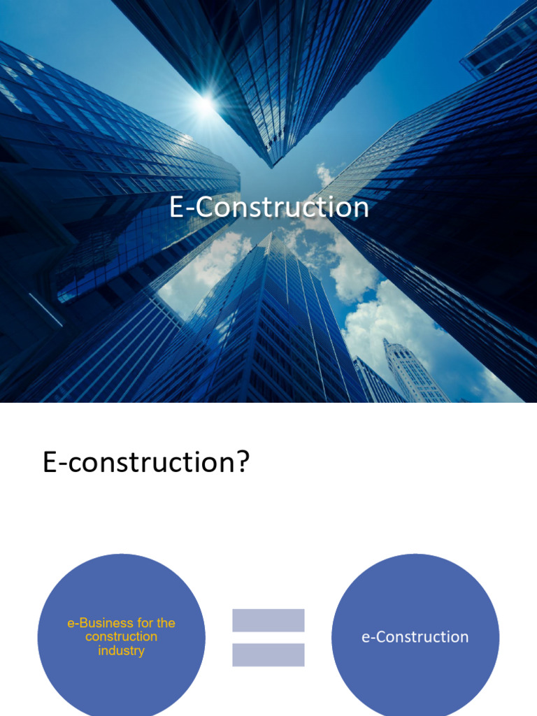 E-Construction: Enhancing Industry Efficiency | PDF | Electronic ...