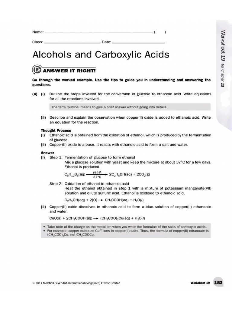 Alcohol and Carboxylic Acids | PDF | Ethanol | Acid